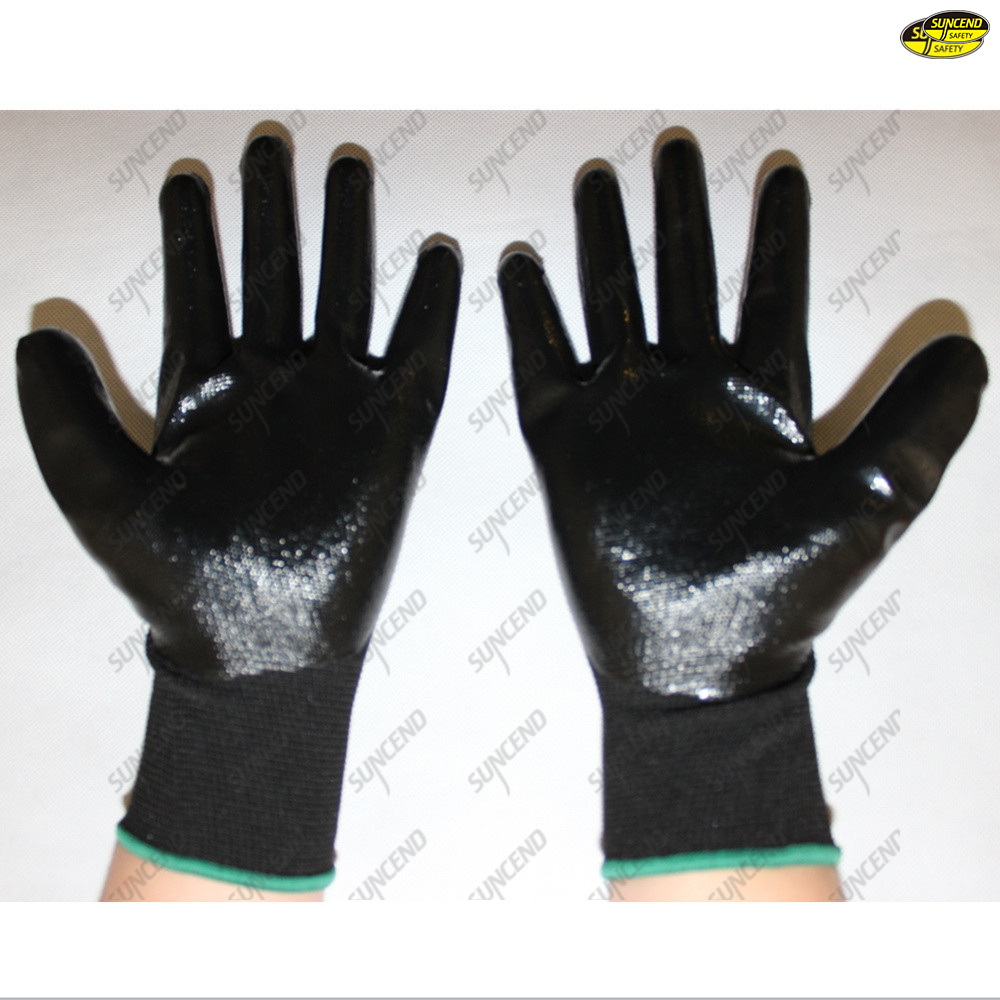 13G polyester liner nitrile coated gloves